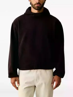 Rains Fleece-texture Hoodie - Brown