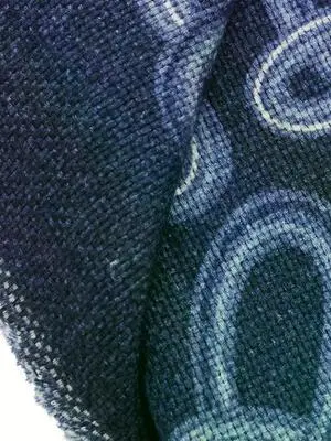 Altea Chain-print Wool Scarf - Blue