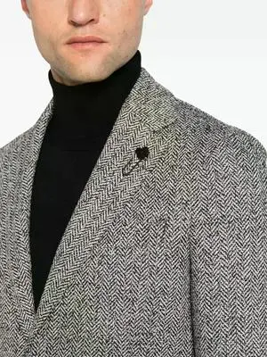 LARDINI Iconic Herringbone-pattern Blazer
