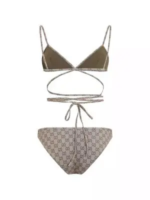 Gucci Printed Stretch Jersey Bikini - Neutrals