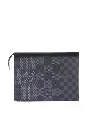 LOUIS VUITTON 2021-2026 Damier Graphite 3d Pochette Voyage Mm Clutch Bag - Black