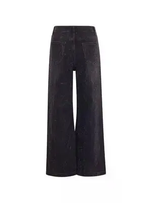 JOVONNA Rhinestone-embellished Wide-leg Jeans