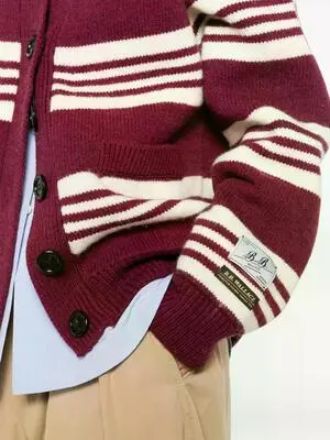B.B. WALACE Striped Button-up Cardigan
