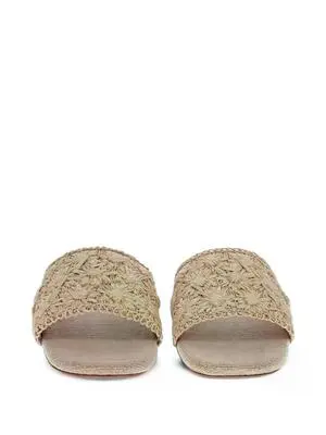 CastaÑer Pisa Floral-raffia Flat Sandals