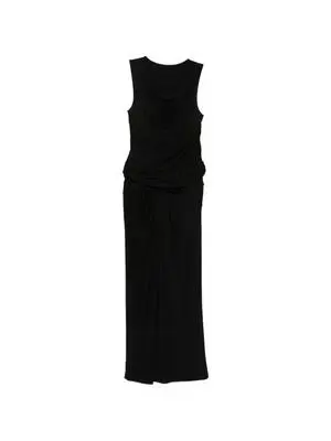 ENTIRE STUDIOS Draped Sleeveless Maxi Dress - Black