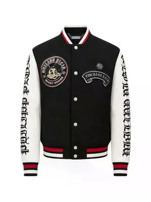 Philipp Plein Money Mouse College Bomber Jacket - Black
