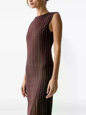 Patrizia Pepe Pinstripe-pattern Sleeveless Midi Dress