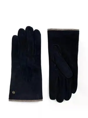 Paul & Shark Logo-plaque Suede Gloves - Blue