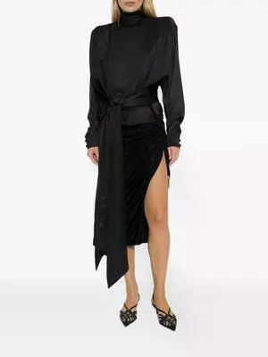 Balmain Asymmetric Tie-waist Blouse