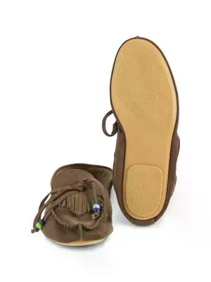 ANNIEL Fringed Beaded Loafers