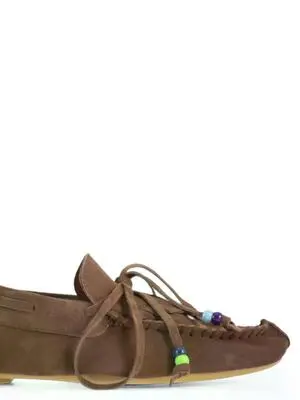 ANNIEL Fringed Beaded Loafers