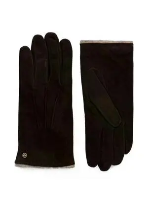 Paul & Shark Suede Logo-plaque Gloves - Brown