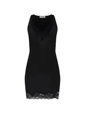 Balmain Lace-trim V-neck Dress - Black