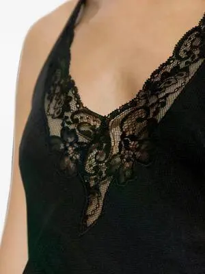 Balmain Lace-trim V-neck Dress - Black