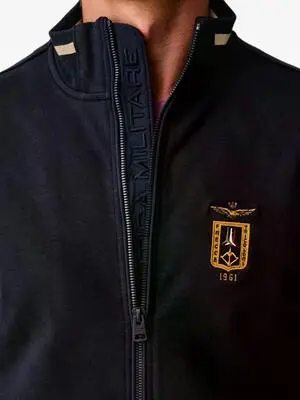 AERONAUTICA MILITARE Embroidered Zip-up Sweater