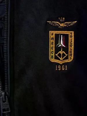 AERONAUTICA MILITARE Embroidered Zip-up Sweater