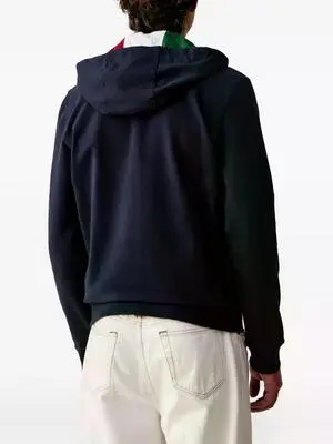 AERONAUTICA MILITARE Logo-embroidered Zip-up Hoodie - Blue