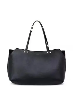 POLLINI Logo-debossed Panelled Tote Bag - Black