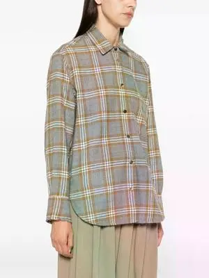 A.SHIRT MILANO Check-pattern Curved-hem Shirt