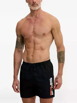 Nike Logo-print Drawstring-waistband Swim Shorts - Black