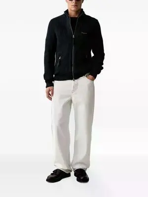AERONAUTICA MILITARE Zip-up Ribbed-knit Cardigan