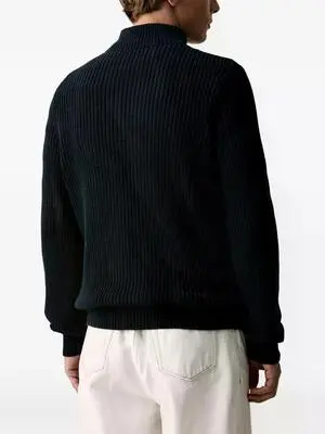 AERONAUTICA MILITARE Zip-up Ribbed-knit Cardigan