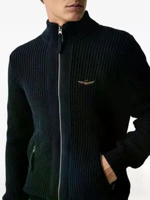 AERONAUTICA MILITARE Zip-up Ribbed-knit Cardigan