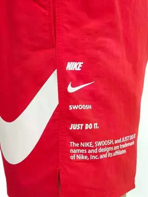 Nike Swoosh-print Swim Shorts - Red