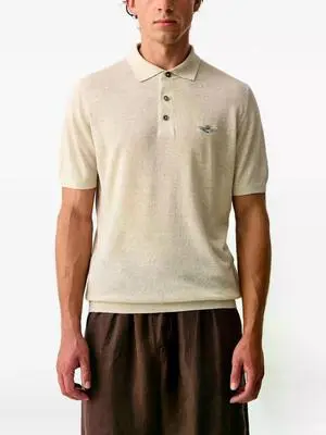 AERONAUTICA MILITARE Embroidered-logo Short-sleeve Polo Shirt - Neutrals