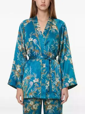 FORTE_FORTE Floral-print Belted Jacket