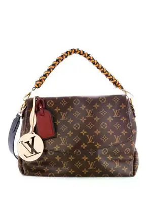 LOUIS VUITTON Braided Handle Beaubourg Handbag Monogram Canvas Mm Shoulder Bag - Brown