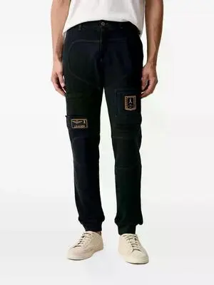 AERONAUTICA MILITARE Logo-patch Panelled Cargo Pants - Black