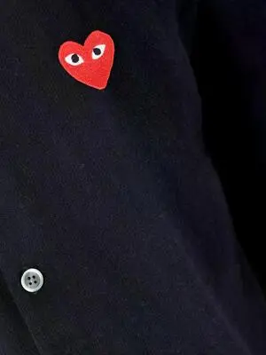 Play Comme Des Garcon Heart Patch Wool Cardigan