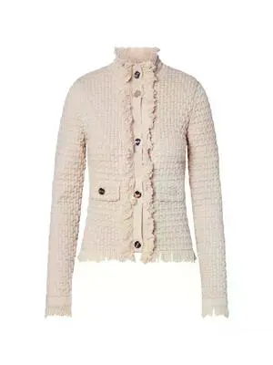 Liu Jo Jacket With Frayed Details - Neutrals