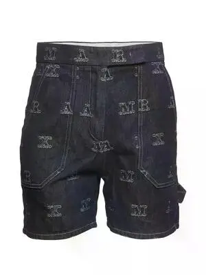 Max Mara Monogram Denim Shorts - Blue