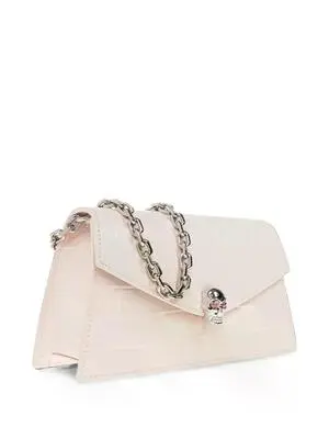 Alexander McQueen Skull Crocodile-effect Leather Cross Body Bag