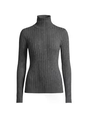 Peserico Ribbed Roll-neck Sweater - Grey
