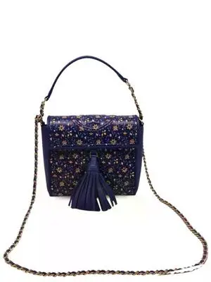 Tory Burch Fleming Floral-printed Crossbody Bag - Blue