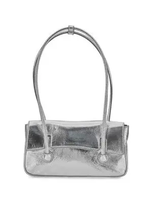 MARGESHERWOOD Small Crinkled-leather Shoulder Bag - Silver