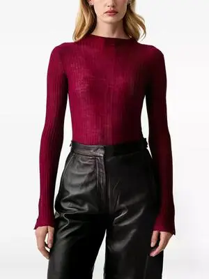 Patrizia Pepe Ribbed-knit Funnel-neck Jumper