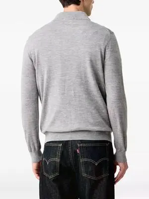 AERONAUTICA MILITARE Logo-embroidered Button-placket Sweater - Grey