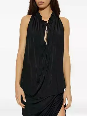 Balmain Ruffled Tassel-detail Blouse