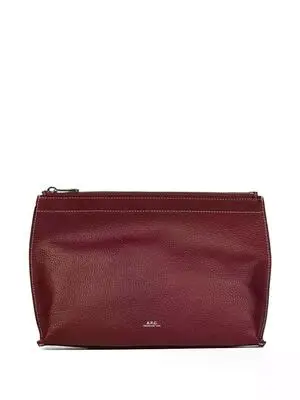 A.p.c. Small Neige Clou Leather Clutch Bag - Red