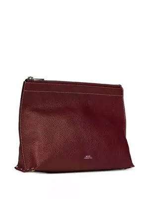 A.p.c. Small Neige Clou Leather Clutch Bag - Red