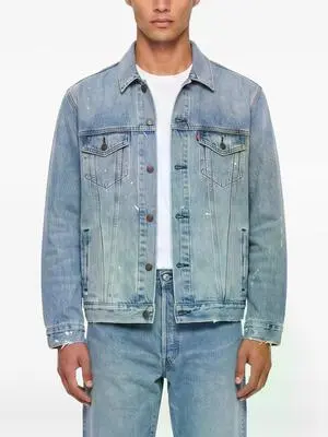 LEVI'S Type Iii Paint-splatter Peace-sign Denim Jacket