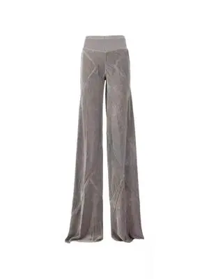 Rick Owens Bias Velvet-finish Flared Trousers