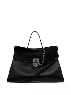 Alexander McQueen Locke Leather Shoulder Bag - Black