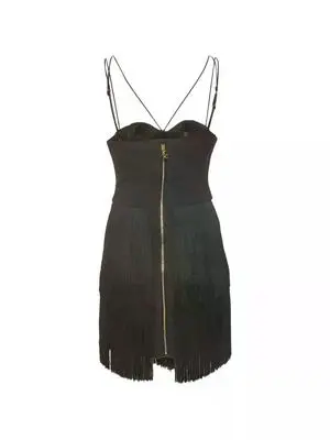 Elisabetta Franchi Fringed Sleeveless Mini Dress
