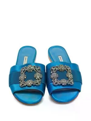 Manolo Blahnik Martamod Crystal-embellished Slides