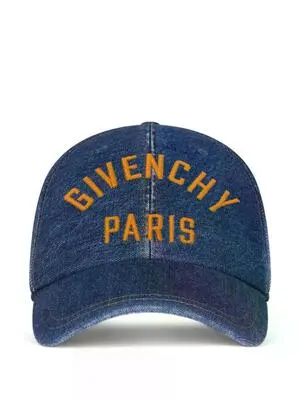 Givenchy Embroidered Cap In Denim - Blue